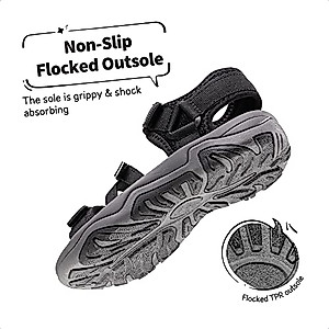 DREAM PAIRS Boys Girls Summer Outdoor Athletic Sport Sandals SDAS2307K Size 2 Little Kid Black