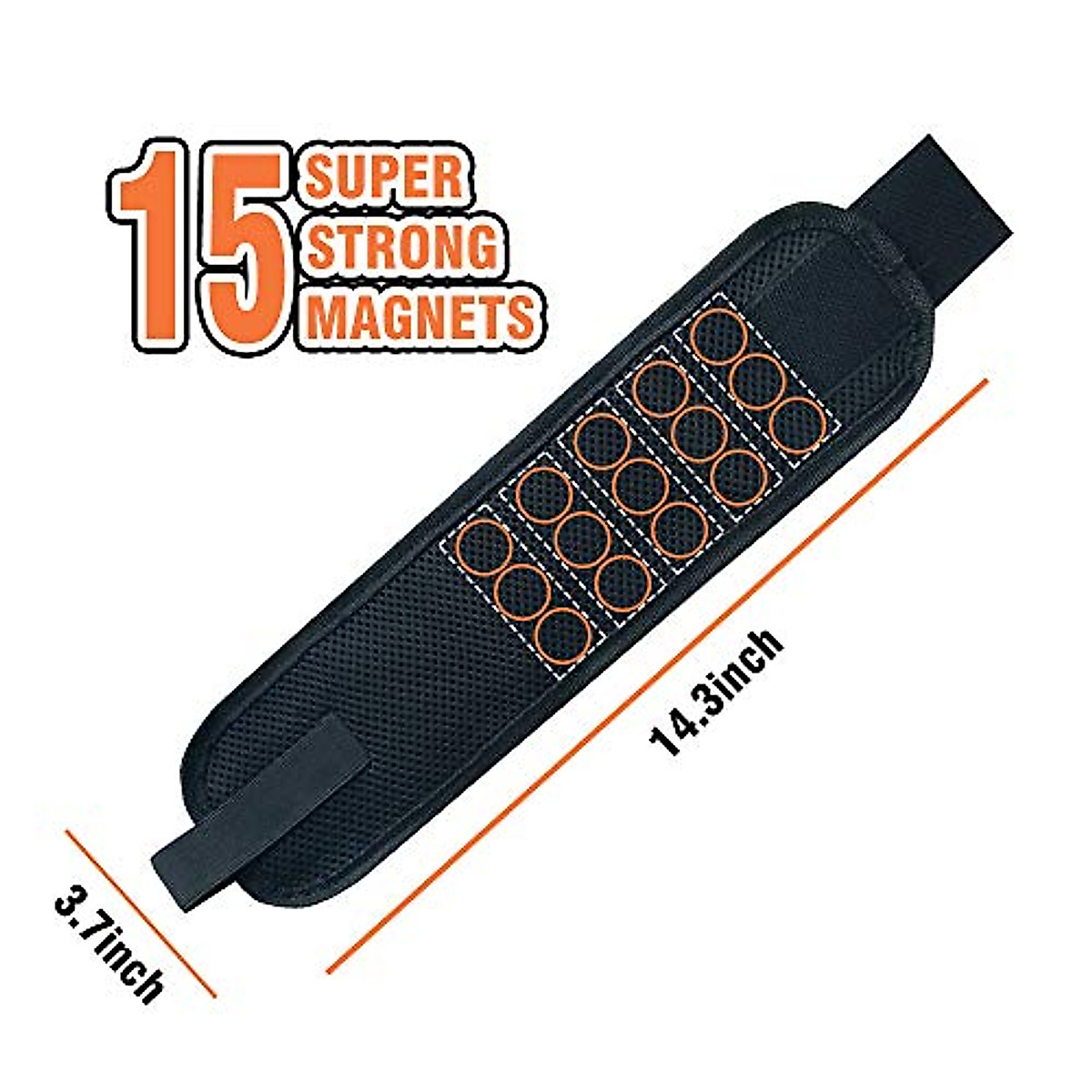 Magnetic Wristband with 15 Strong Magnets for Holding Screws, Nails, Drill Bits, Unique Cool Tool Christmas Birthday Gifts Gadgets for Men, DIY Handyman, Father/Dad, Husband, Boyfriend, Him, Women