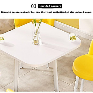 EpuzeR Small Dining Office Conference Table, Office Reception Meeting Room Table Simple Kitchen Table 80cm Living Room Table and 4 Chair Combination for Home Bedroom (Color : Red)