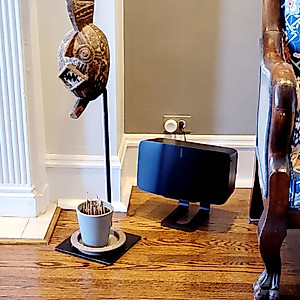 Desk or Floor Stand Compatible with Sonos Play Five - Decouple Your Bluetooth Speaker to Reduce Vibrations - Soundrise PRO-5 Single Stand Black