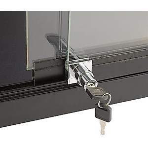 Displays2go 72 Inch Glass Display Case, Four LED Side Lights, Lockable, Ships Assembled - Black (IAPCT72LED)