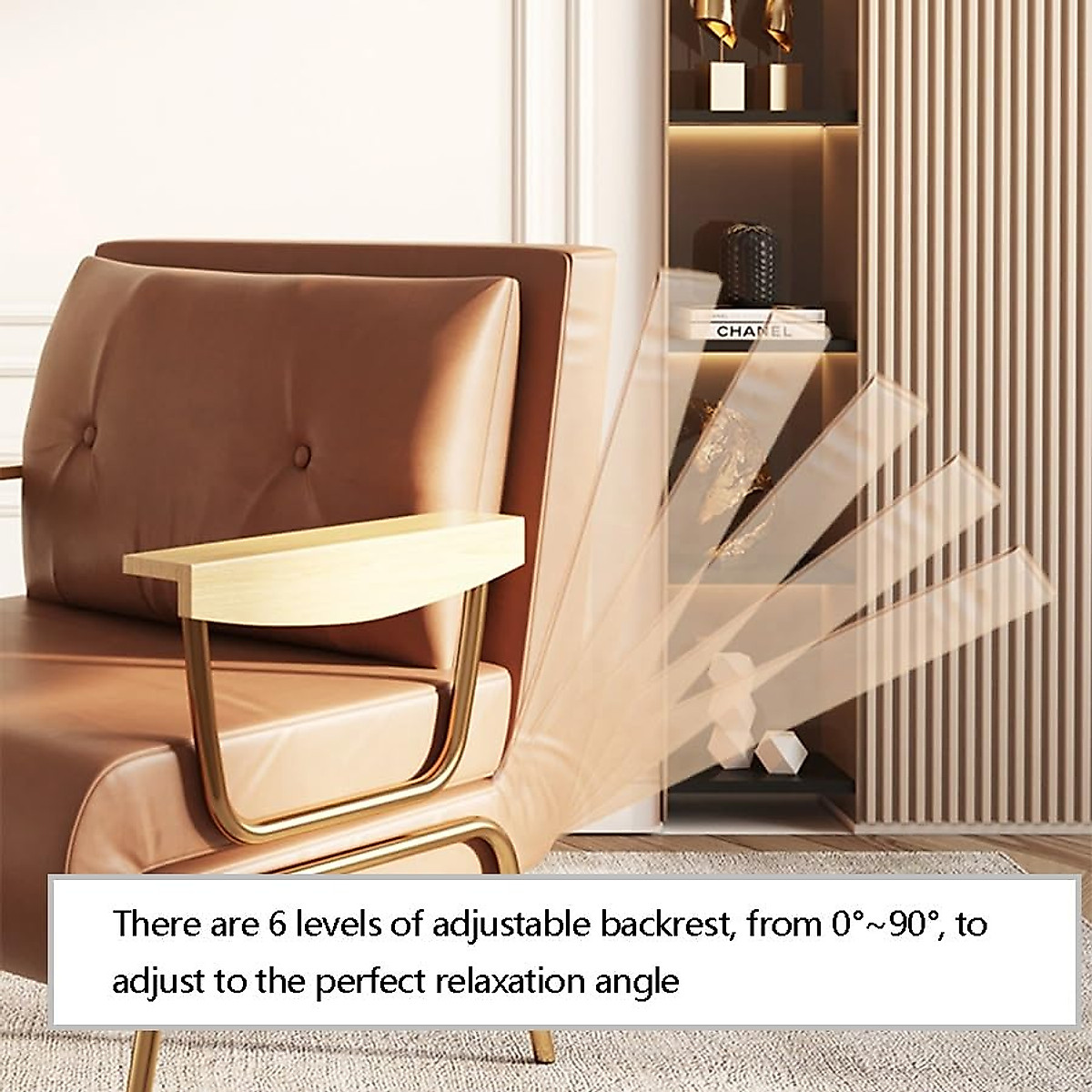 Convertible Sofa Bed Sleeper Chair, Upholstered Lazy Bed with 6 Angles Adjustable Backrest,Folding Sofa Arm Chair for Apartment/Office/Home (Color : D, Size : 68cm)