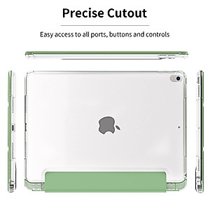 Aoub Case for iPad Air 3rd Generation/Pro 10.5, Trifold Stand Auto Sleep/Wake Slim Smart Cover Frosted Translucent Soft TPU Shockproof Case with Pencil Holder for Air/Pro 10.5 inch, Light Green