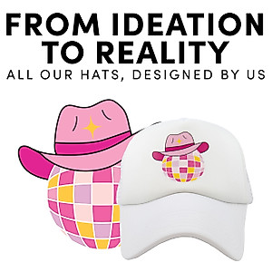 KATYDID Messy Hair Don't Care Baseball Hats Cap - Trucker Hat for Women - Stylish Cute Sun Hat - White