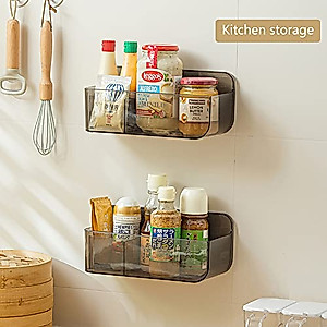 MINILIF Wall Mounted Cosmetics Storage Box, Cosmetics Organizer, Storing Nail Care Products, Skin Care Products and Perfume, for Dressing Table, Office Table Storage, Kitchen, Bathroom (Brown)