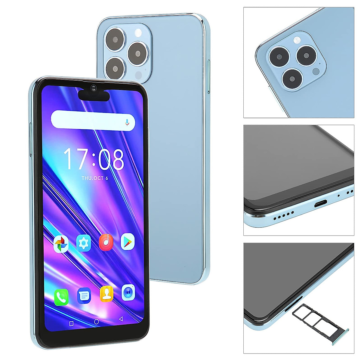 CUIFATI I14 Pro Smartphone, 6.1 in Unlocked Cell Phone 4GB 32G, 8.1 Phone with 8MP Camera, Four Core CPU, 64G Expansion, WiFi BT FM, GPS, 5000mAh