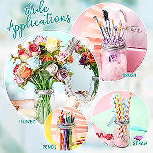 Mason Flower Jar Insert Lid Metal Flower Lid Insert Mason Grid Flower Organizer Lid Insert for Regular Mouth Mason Canning Jars (8 Sets)