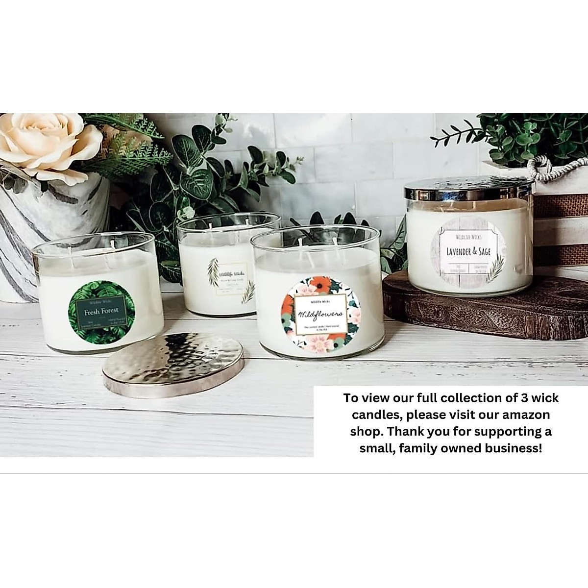 3 Wick Large Candle, Warm & Cozy Vanillla | Scented Candles for Home, 14 oz | Christmas, Holiday Gift | Natural Soy Candles