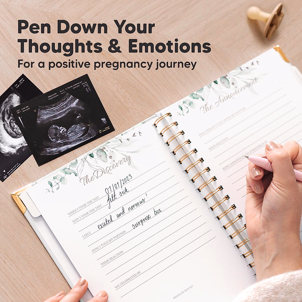 Pregnancy Journal Memory Book - 90 Pages Hardcover Pregnancy Book, Pregnancy Planner, Pregnancy Journals for First Time Moms, Baby Memory Book, Mom Book Diary, Ultrasound Baby Book Memory (Alpine)