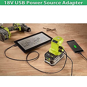 18V Battery Adapter Converter Dual USB Ports for Ryobi P743 18V 14.4V, Battery Converters Compatible with Ryobi 18V Battery Series DMMNS