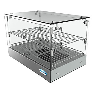 KoolMore - HDC-1.7C 22" Self Service 2 Shelf Commercial Countertop Food Warmer Display Case - 1.7. cu ft, Silver