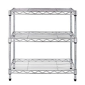 Seville Classics Compact Mini Desktop 3-Tier Metal Steel Wire Shelf Organizer Unit Shelving for Cabinets, Bath, Kitchen, Countertop, 17. 5" W x 7. 5" D, Chrome