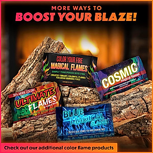 Magical Flames Fire Color Changing Packets for Campfires, Fire Pit, Outdoor Fireplaces - Camping Essentials for Kids & Adults – 12 Pack, Jumbo Flames