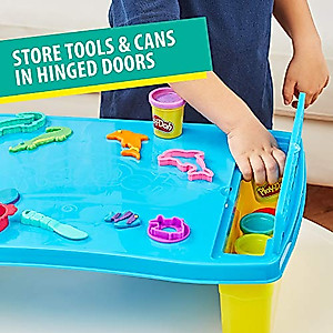 Play-Doh Play 'N Store Kids Table for Arts & Crafts Activities with 8 Non-Toxic Colors, 2 Oz Cans (Amazon Exclusive)
