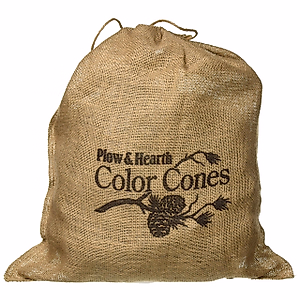 Plow & Hearth Fireplace Color Changing Pine Cones Wood Burning Accessories