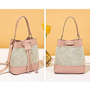 Straw Bag for women Summer Beach Bag Woven Hobo Handbag Work Tote Bag Vacation Bucket Bag Crossbody Purse