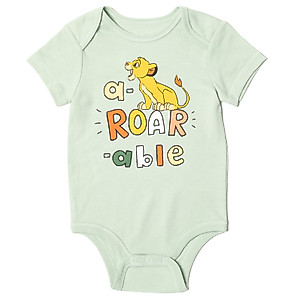 Disney Lion King Pumbaa Timon Simba Infant Baby Boys Bodysuit Pants and Hat 3 Piece Outfit Set Gray/Green 12 Months