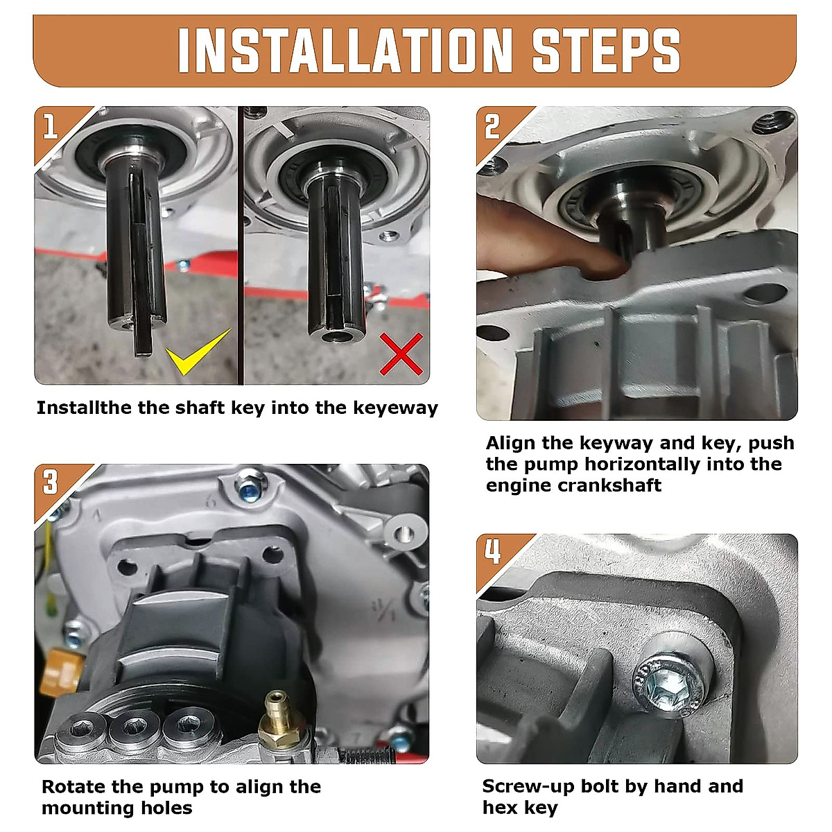7/8" Shaft Vertical Pressure Washer Pump Max 3200 PSI @ 2.5 GPM & Replacement Washer Pump Compatible with HU80722 PS80944 GCV190 RY80930 and More Fit for Homelite, Ryobi, PowerStroke, Troy Bilt,etc.