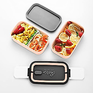 PVSpro JUST FOR YOU Bento Box Set with Insulated Tote, Mug & Cutlery Set, Stackable Bento Box for Lunch, Bento Kit Lunch Box with Handle, Large Bento Lunchbox Container, Japanese Bento (Pink)