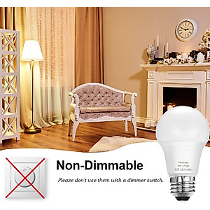 Hanbaak E26 LED Bulb, 40W Equivalent Light Bulb, 6W Medium Base Bulb, Non-Dimmable, Soft White 2700K, 4 Packs