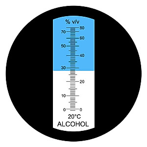 HunterBee Spirit Alcohol Content Meter Measure/Wine Grape Check Refractometer/Liquor Homemade Brewing Level Check Tester/ 0 to 80% V/V Resolution with 1 Percentage Scale Hydrometer (refractometers-1)