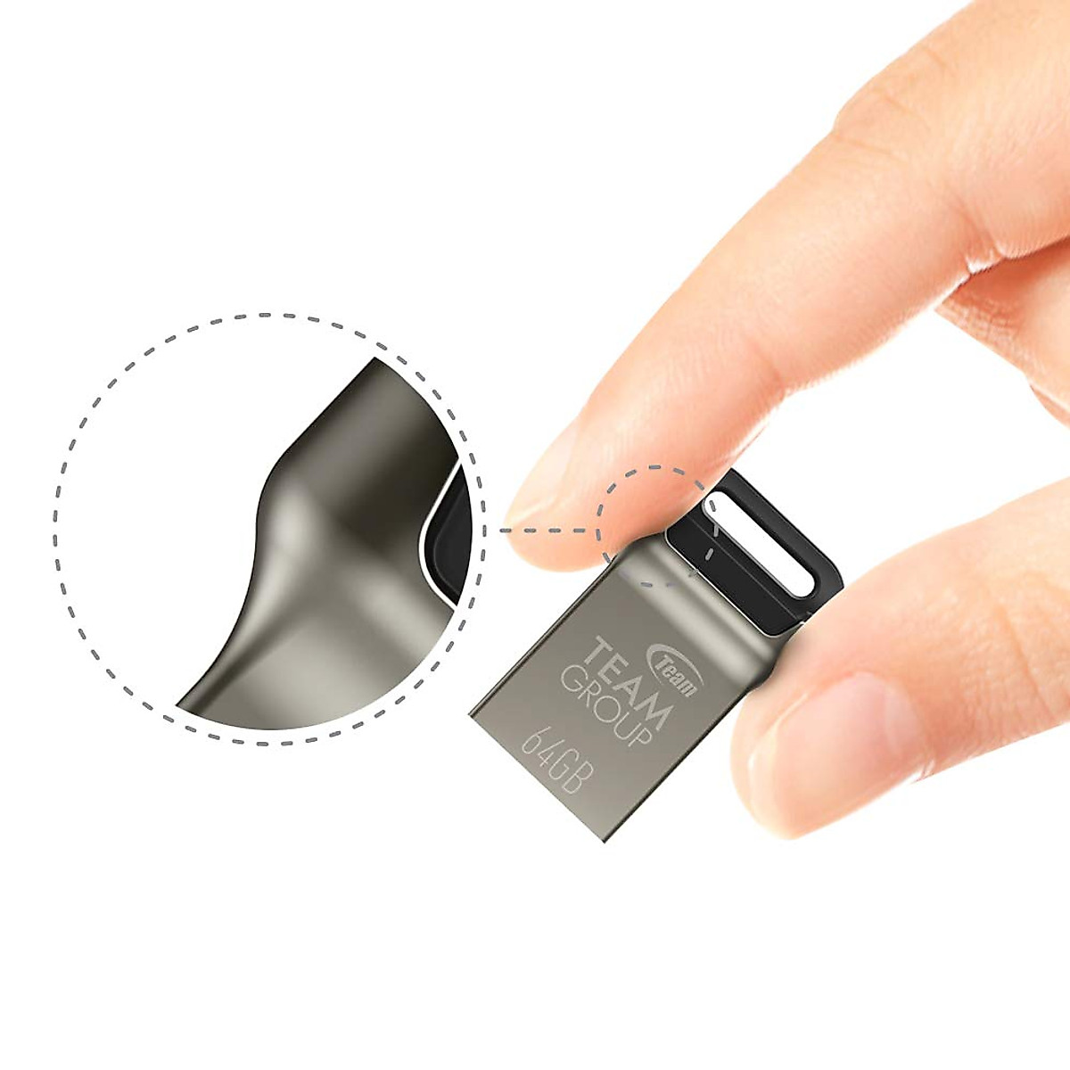 TEAMGROUP C162 32GB 5 Pack USB 3.2 Gen 1 USB 3.1/3.0 Mini Fits Metal Read 100MB/s Flash Thumb Drive External Data Storage Memory Stick Compatible with Computer/Laptop Black TC162332GB21