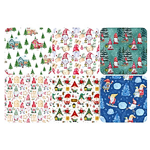 Titiweet Gnome Christmas Wrapping Paper - Christmas Wrapping Paper Clearance, 12 Sheets Cute Christmas Gonme Wrapping Paper for Men Women Boys Girls, 20 x 28 Inches Per Sheet