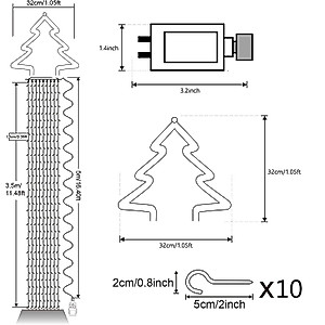 GIHOO Christmas Outdoor Lights Decorations 317 LED 10FT X9 Outdoor Tree String Lights Christmas New Year Garland Outdoor for Bar Home Garden Christmas Tree Lights (White/Warm White by Random)
