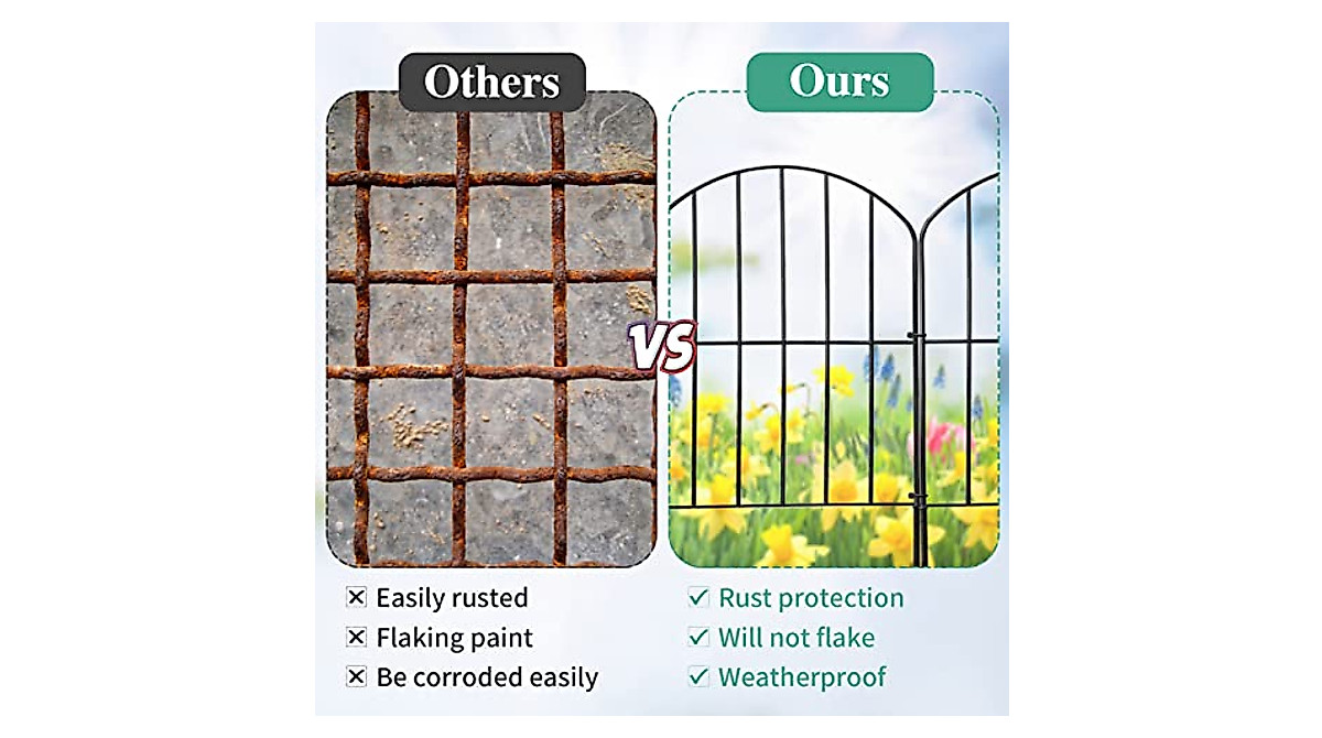 20 Pack Garden Fence Border - Durable Rust-Proof Metal Edging for Gardens