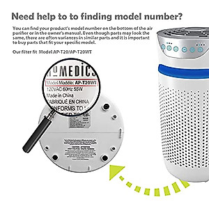 Ulrempart Replacement Filter Compatible with Homedics Air Purifier Model AP-T20, AP-T20WT Part# AP-T20FL