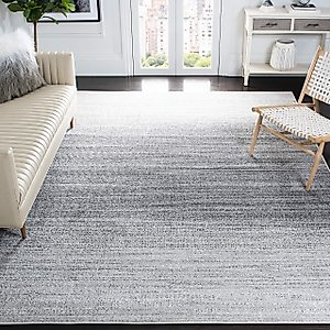 SAFAVIEH Adirondack Collection Area Rug - 5'1" x 7'6", Grey & Ivory, Modern Ombre Design, Non-Shedding & Easy Care, Ideal for High Traffic Areas in Living Room, Bedroom (ADR142F)