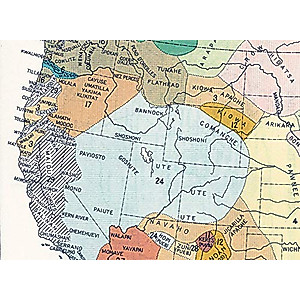 Historical Poster |1650 US Map Native American Indian Tribes Languages (16"x23")