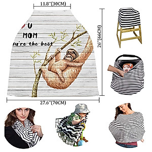 Sloth Nursing Covers for Breastfeeding Baby Stroller and Car Seat Combo I Love Mom You're The Best Carseat Canopy Baby Cart High Chair Infinity Scarf