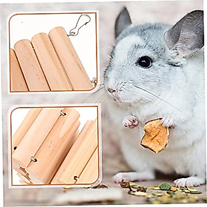 Ipetboom 3pcs Accessory Squirrel Wood Other Parrot Rats Glider Ladder Perch for Animals Pet Wooden Rabbit Training Small Accessories Pigs Plaything Hedgehog Suspension Toy and Kitten