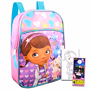 Disney Bundle Doc McStuffins Mini Backpack ~ 5 Pc Bundle With 11 inch Doc McStuffins,Toddlers, Kids With Snowflake Stampers, Coloring Book, And More doc mcstuffins girls school supplies preschool