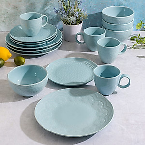 Gibson Elite Alemany 16 Piece Dinnerware Set, Aqua