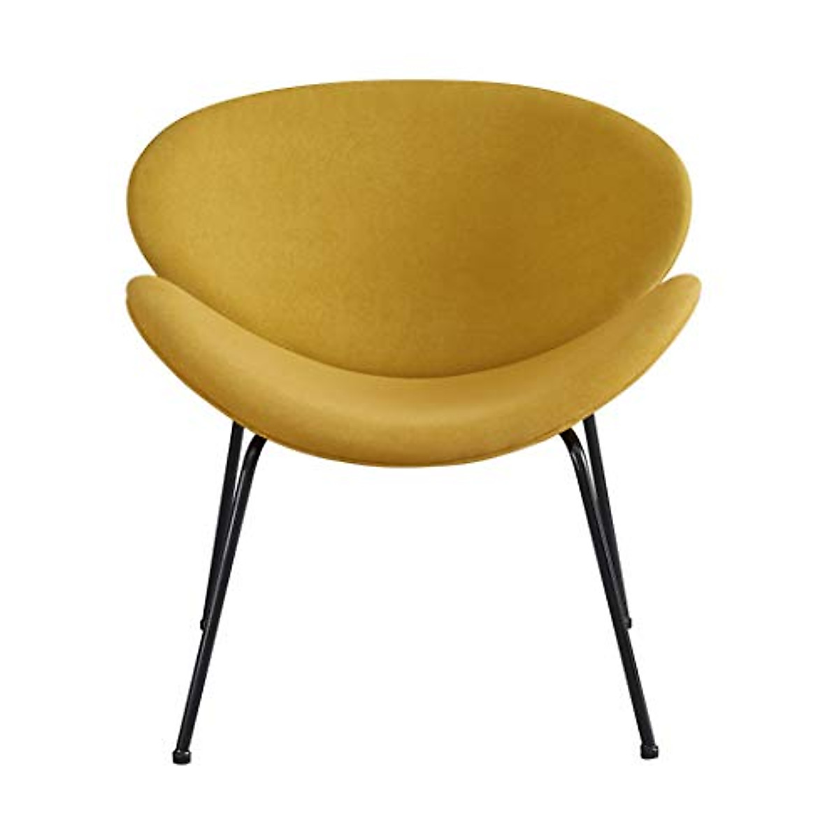 Cui Liu – Chair Set - Amura Accent Chair Set of 2 - Soft Plush Fabric Retro Designer Chairs with Matte Black Legs Mid Century Living Room Chairs (Mustard)