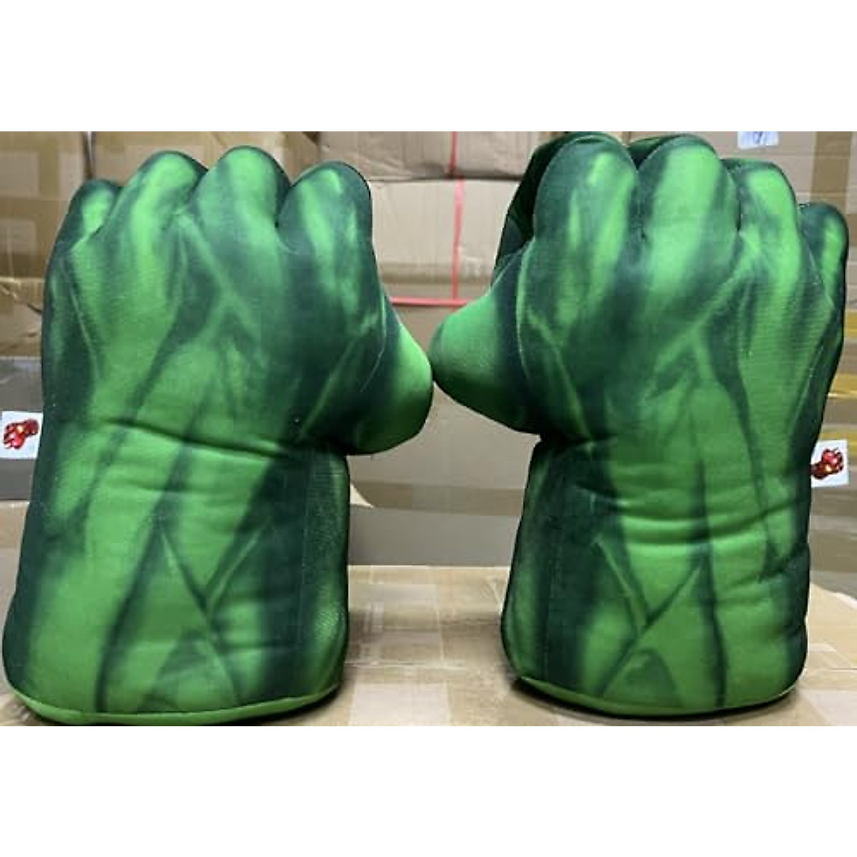 Superhero Hands Gloves Superhero Toy Fists Kids Soft Plush Superhero Costume Accessories Superhero Costumes Gloves Cosplay for Boy Girl Christmas Halloween Birthday Gift (1 Pair) Green