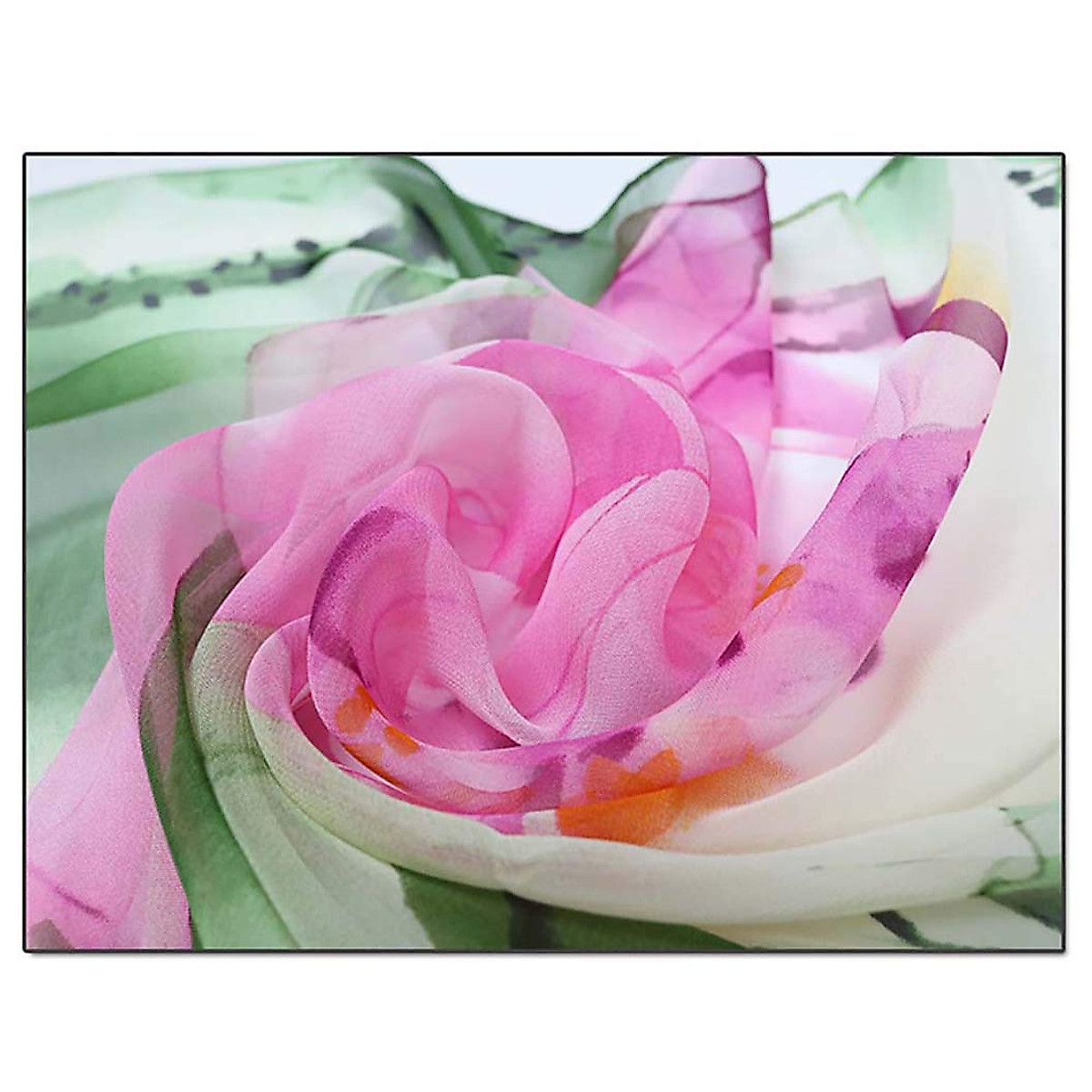 Acotavie Scarfs for Women Lightweight Print Floral Pattern Scarf Fashion Scarves Sunscreen Wraps Shawls (Lotus&Green)