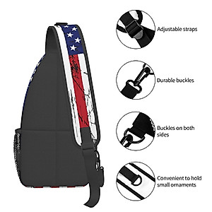 American Flag Stars Stripes Sling Backpack Chest Bag Crossbody Shoulder Bag Travel Hiking Daypack For Men Women
