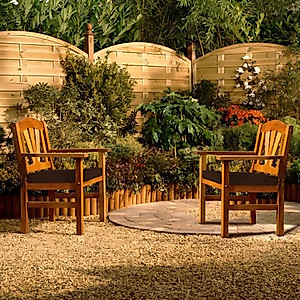 LOVTEX 19x19 Outdoor Chair Cushions Set of 2, Waterproof Patio Cushions for Outdoor Furniture with Removable Cover, Thick Outdoor Seat Cushions for Chairs with Straps and Portable Handle(Brown)