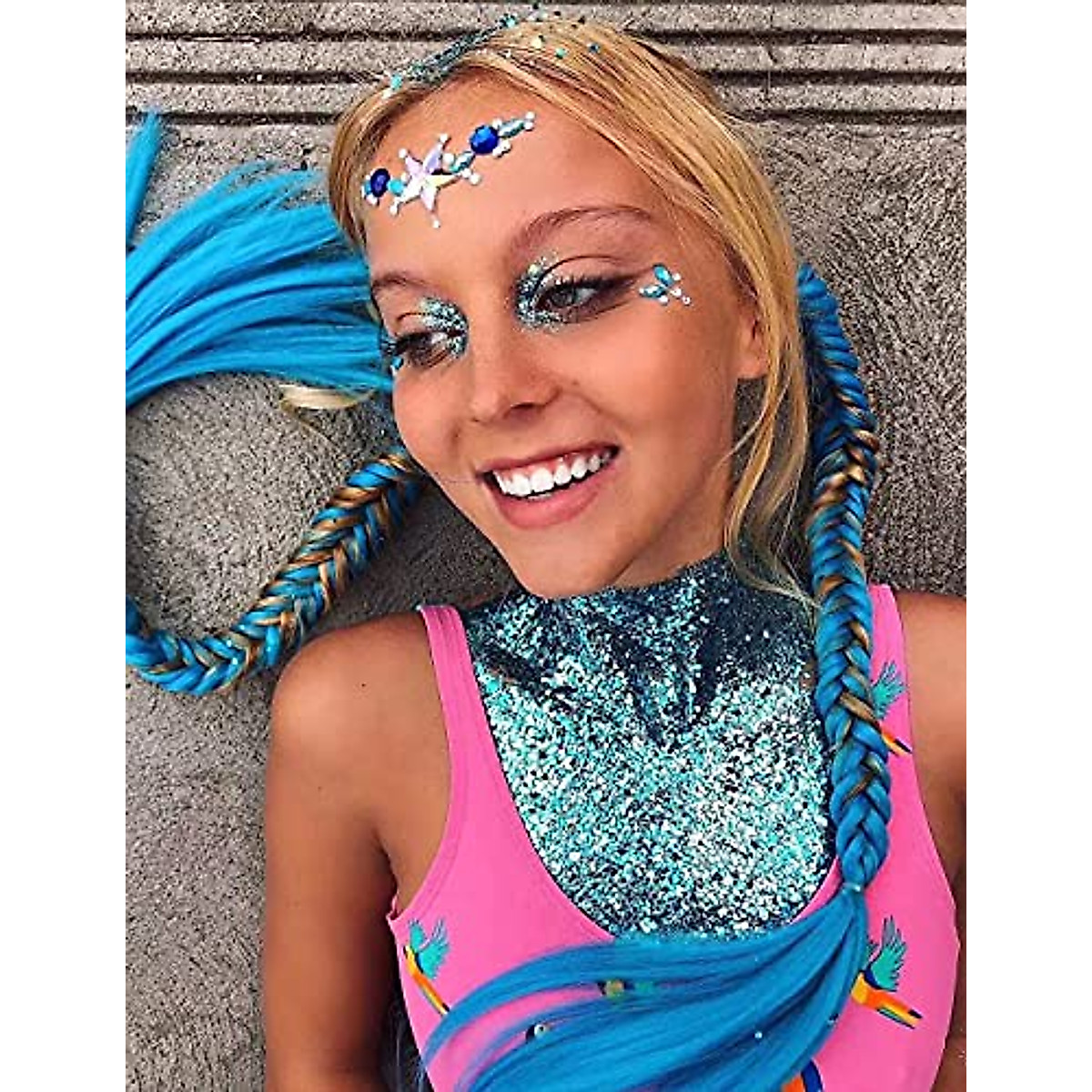 Stars Moon Face Gems Jewels Stick on Face Makeup Eyes Gems Crystal Rhinestones Sticker Gift for Women Accessories Costume Temporary Tattoos