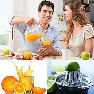 Citrus Lemon Orange Grapefuit Juicer Manual Squeezer 304 Stainless Steel Robust Hand Juicer Reamer Rotation Press with Strainer＆12 OZ Bowl, 2 Pour Spouts, Dishwasher Safe, Easy to Clean, Heavy Duty