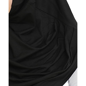 Prien Plain Ready To Wear Hijab for Women, Muslim Instant Turbans, Soft Jersey Scarf, Islamic Clothes, Long Hijabs, Abaya (Black)
