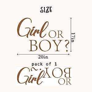 CIEQR Girl or Boy Gender Reveal Sign Decal - Baby Shower Party Decal Sign, Baby Shower Decorations for Party, Balloon Arch, Backdrop, Room...…