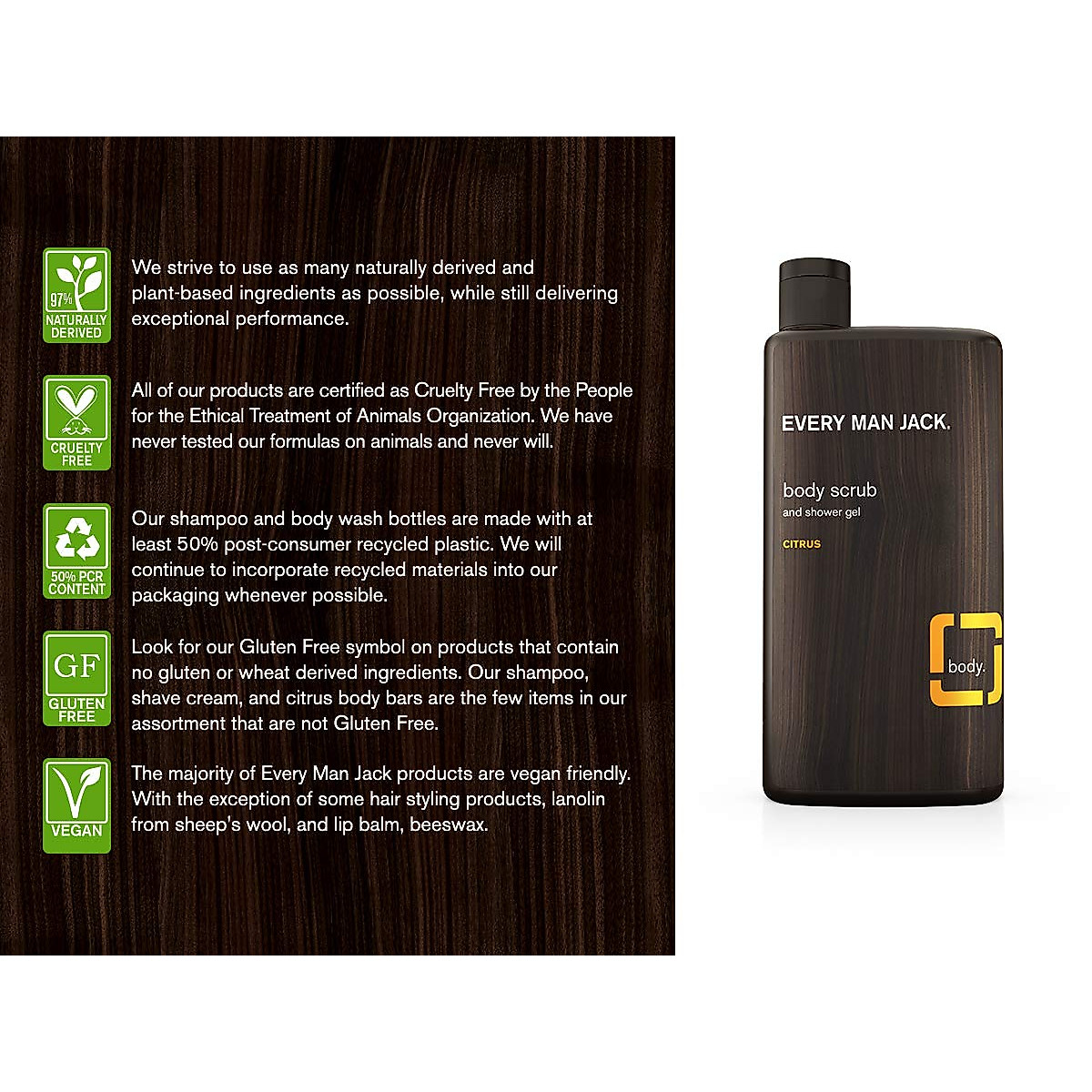 Everyman Jack Body Wash Shower Gel, Citrus Scrub, 16.9 Fl Oz (APR-002)