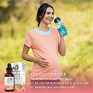 Prenatal & Postnatal Omega-3 Liquid Drops by MaryRuth's | 800mg DHA & 8mg of EPA Per Serving | Cognitive Support, Overall Wellness for Mom & Baby | 2oz