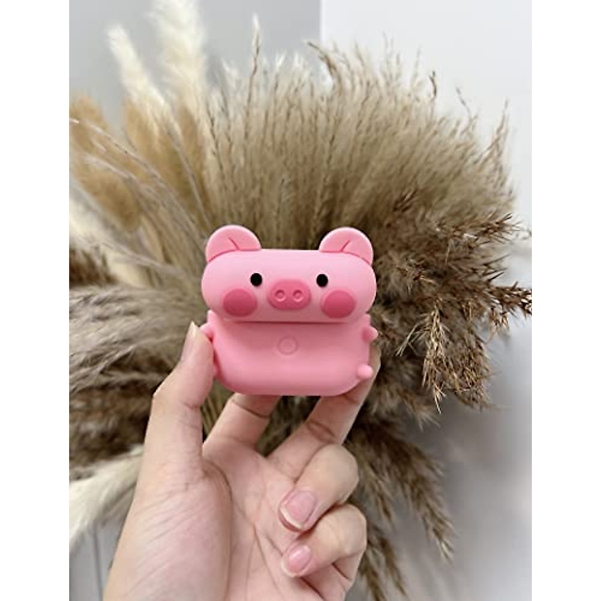Cute Case Design for Apple AirPods Pro Anime Animal Cool Kawaii Cover Silicone Shell Anti-Fall Cases for AirPods Pro 2019 with The Carabiner for Men Women (Airpods Pro, Cute Piggy)