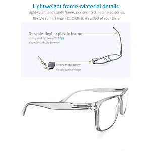 OLOMEE Reading Glasses 1.75 Oversized Large Square Men Readers 4 Pack,Comfort Lightweight Eyeglasses Flexible Spring Hinge