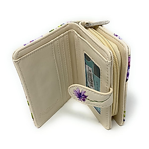 Shag Wear Vintage Hummingbird Small Bird Wallet for Women and Teen Girls Vegan Faux Leather Beige 4.5"